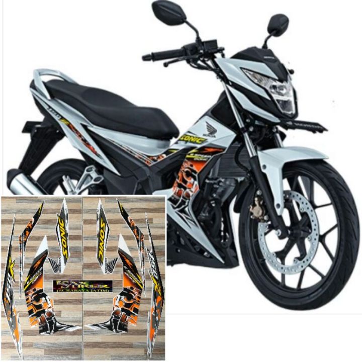 striping original Honda Sonic 150 putih oren tahun 2015 2016 | Lazada ...