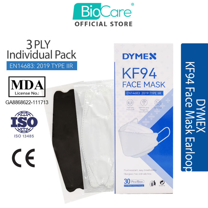 (MDA Approved) DYMEX KF94 Mask Adult Earloop Mask / Individually Pack ...