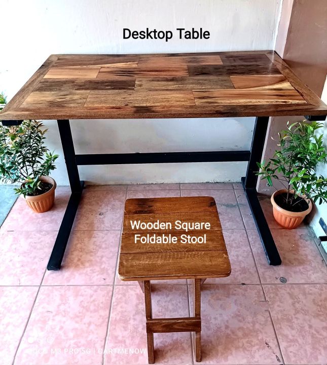 SOLID WOOD SPACE SAVER COLLAPSIBLE DESKTOP TABLE / WORK FROM HOME ...