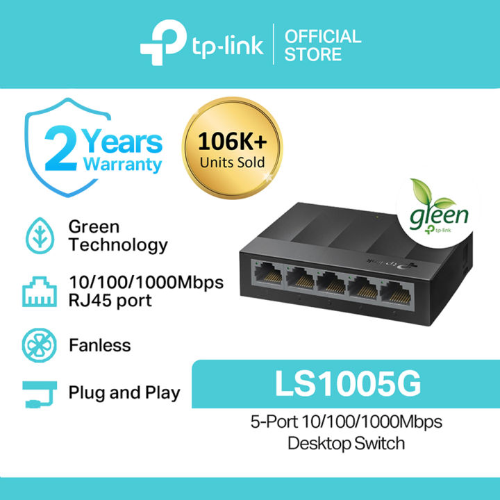 TP-Link LS1005G 5-Port 10/100/1000Mbps Desktop Switch | Network Switch Hub | Gigabit Switch ...