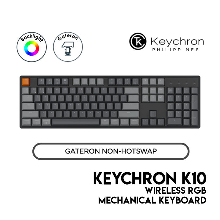 Keychron K10 Mechanical Keyboard, Full 104 Keys, Wired/Bluetooth, RGB ...
