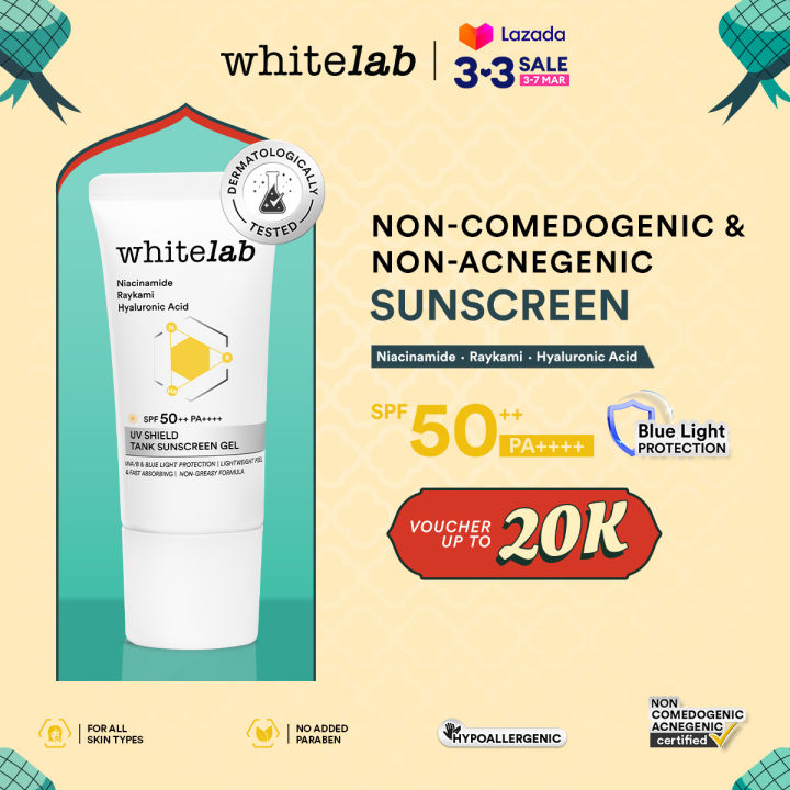 Whitelab UV Shield Tank Sunscreen Gel SPF 50++ PA++++ - Sunblock ...