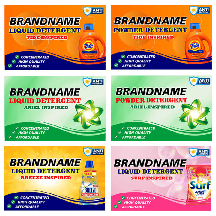 64pcs Liquid Detergent Label Sticker Ariel/ Surf/ Breeze/ Tide inspired ...