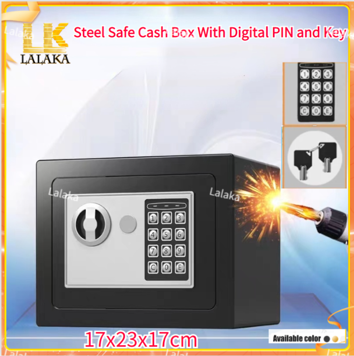 Money Safe Box Lockable Cash Box With KeyPortable Steel Small Safety Box Lockable Cash Coin ...