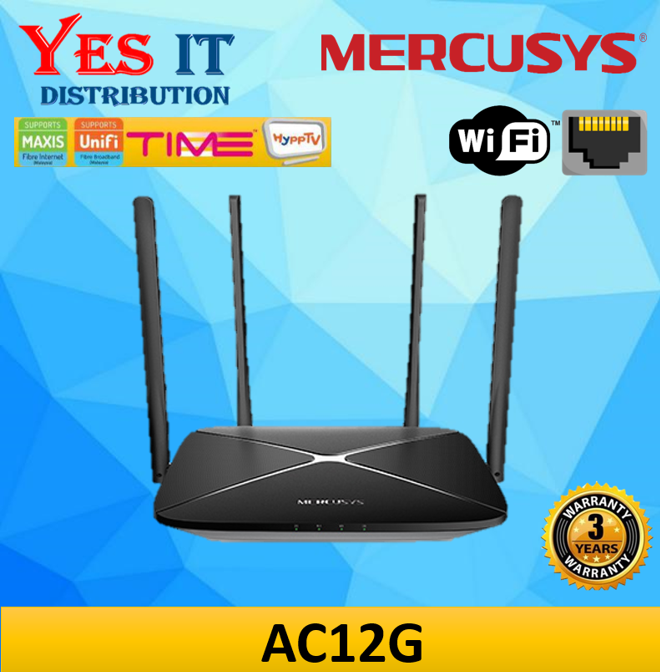 Mercusys AC12G Dual Band AC1200 Gigabit 5GHz + 2.GHz Wireless Wifi ...