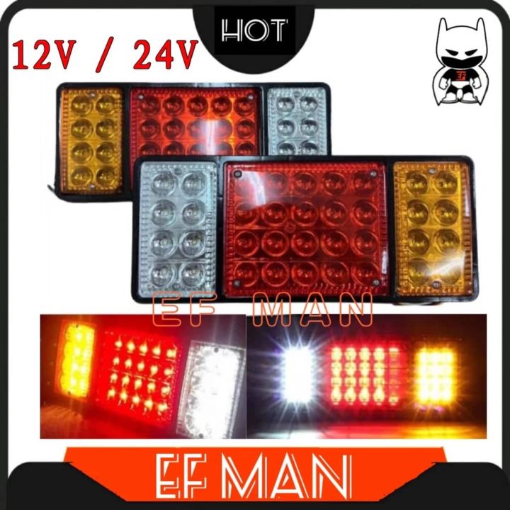 NIVERSAL LORRY REAR LED TAIL LAMP 12V 24V ISUZU NPR NHR HICOM HINO ...