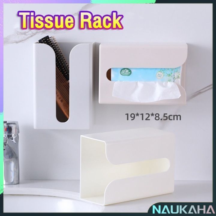 NAU.K Tissue Rack Without Punching Wall-Mounted Tissue Box Storage Box ...