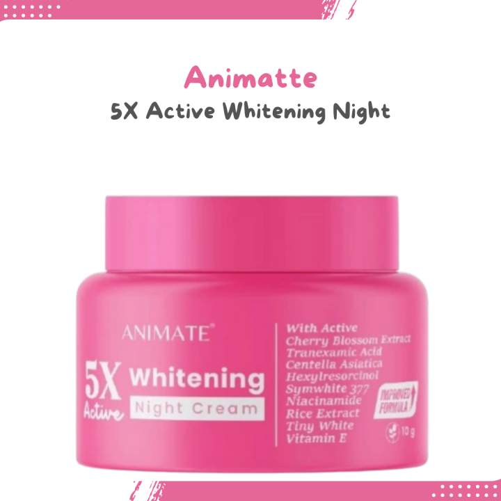 Animate 5X Active Whitening Night Cream 10g/Pelembab Wajah | Lazada ...