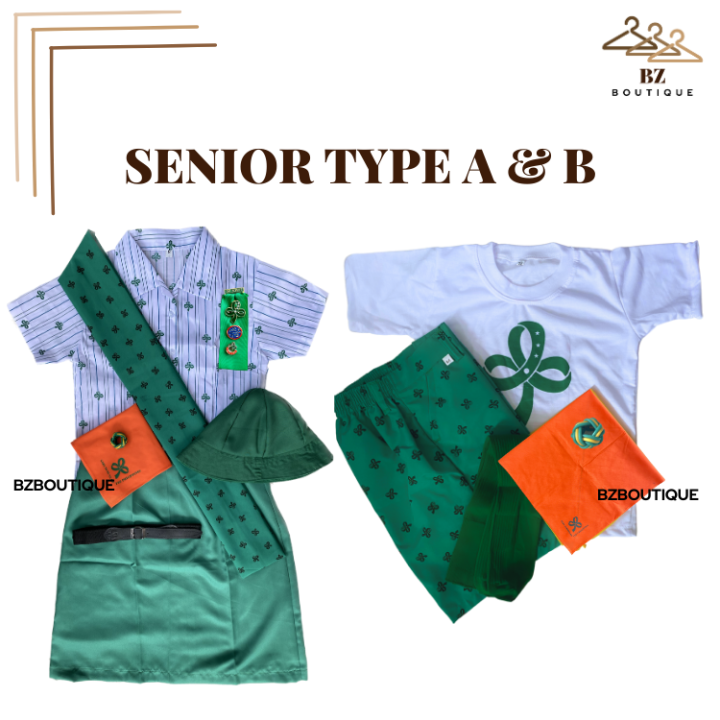 Senior Girl Scout Type A & B Complete Set of Uniform for Girls | BZ ...