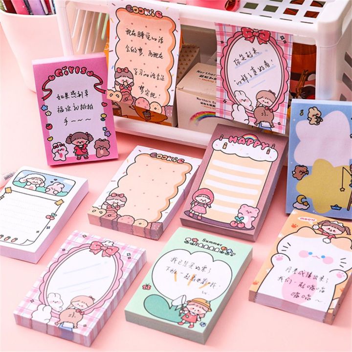 REPTIT 80 Sheets Scrapbook Writing Pads To Do List Cartoon Girl Memo ...
