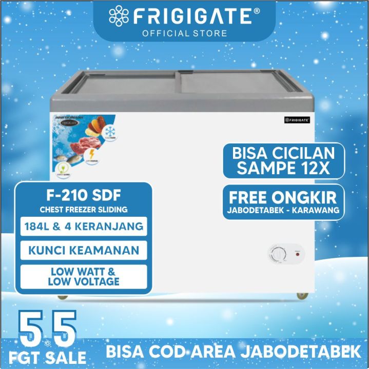 Frigigate Chest Freezer 190 Litter Liter Sliding Door Flat CF-210SDF ...