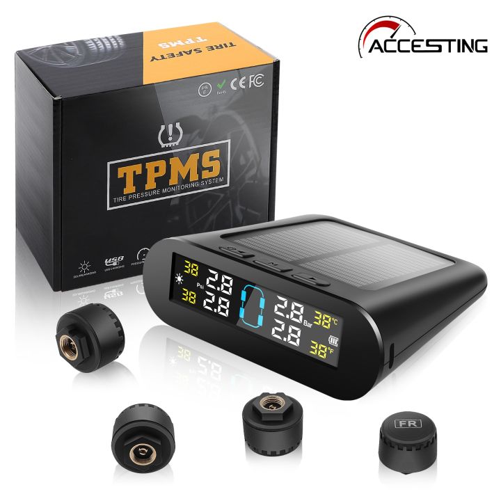 Tire Pressure Monitoring System Temperature Warning Fuel Save With 4 ...