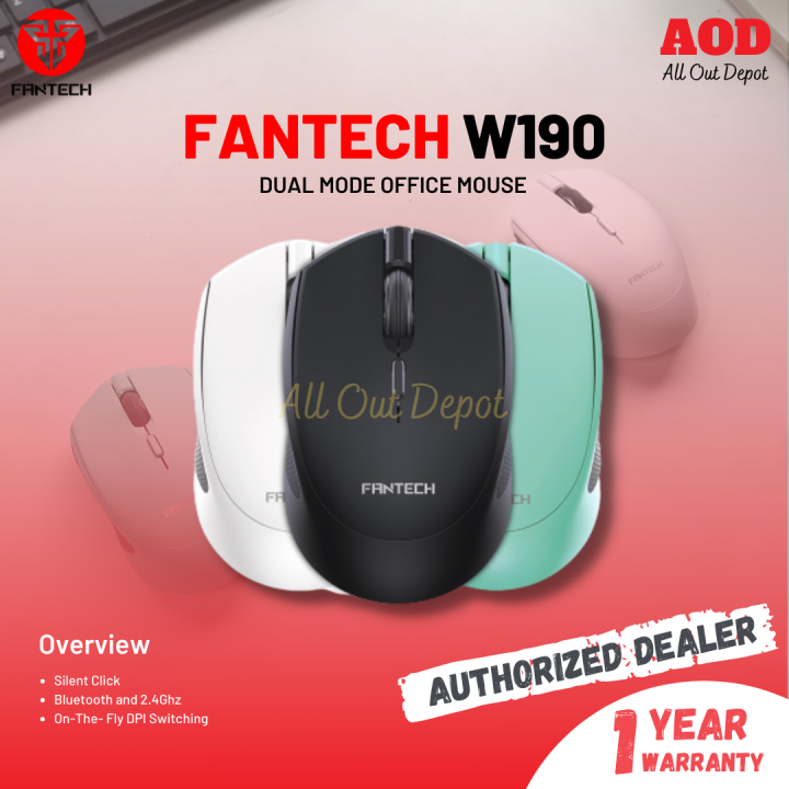Fantech Silent Click W190 Dual Mode Office Bluetooth 2.4GHz Wireless ...