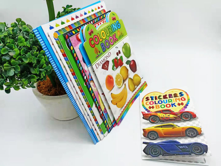STICKER COLOURING BOOKS learning books for kids - sold per piece ...