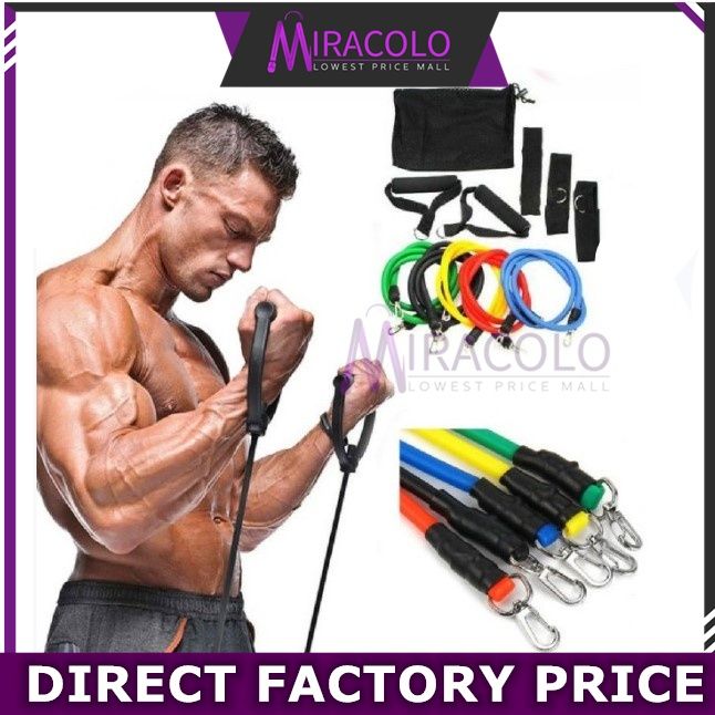 MIRA Gym 11pcs/Set Home elastic band exercise Resistance Bands Gym ...
