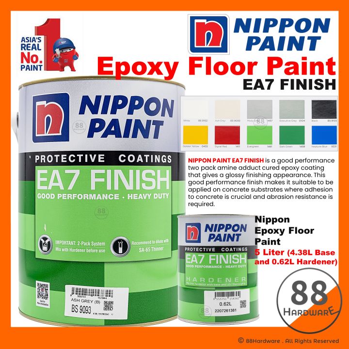 5L Nippon EA7 epoxy floor paint epoxy paint cat lantai rumah epoxy cat ...