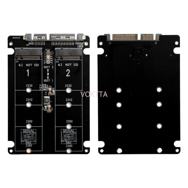 Dual port NGFF solid-state to SATA serial port adapter board, dual M.2 ...