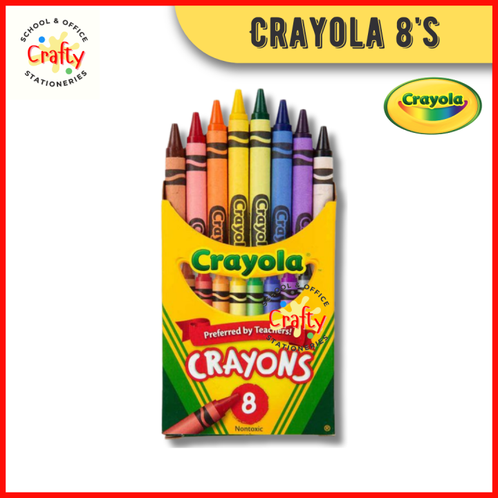 Crafty 8 Colors Crayola Crayons 100% Authentic for School and Students ...