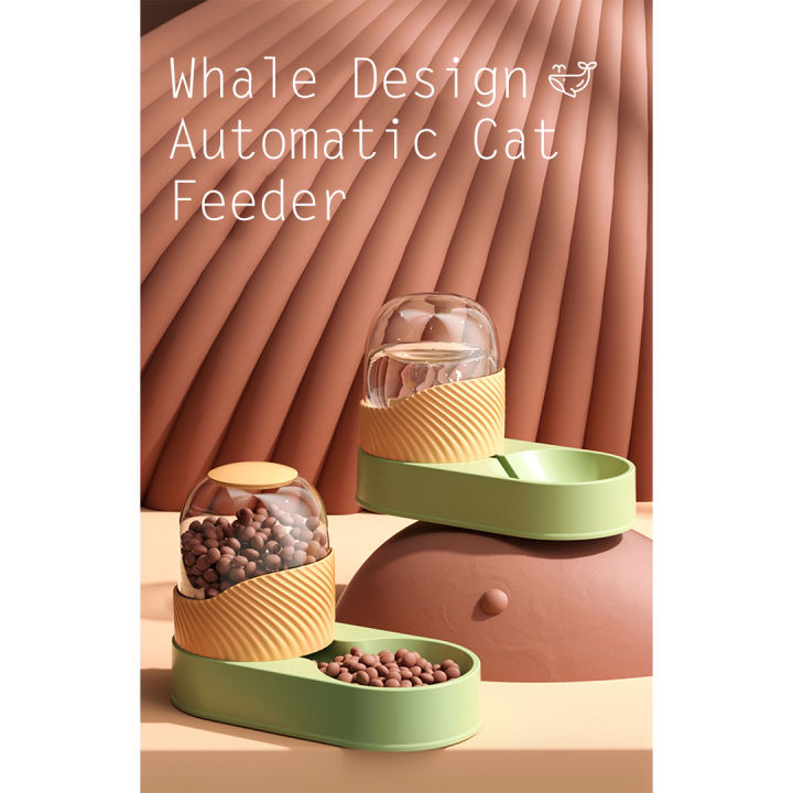 Whale Design Water and Food Dispenser Automatic Feeder for Cat Bekas ...