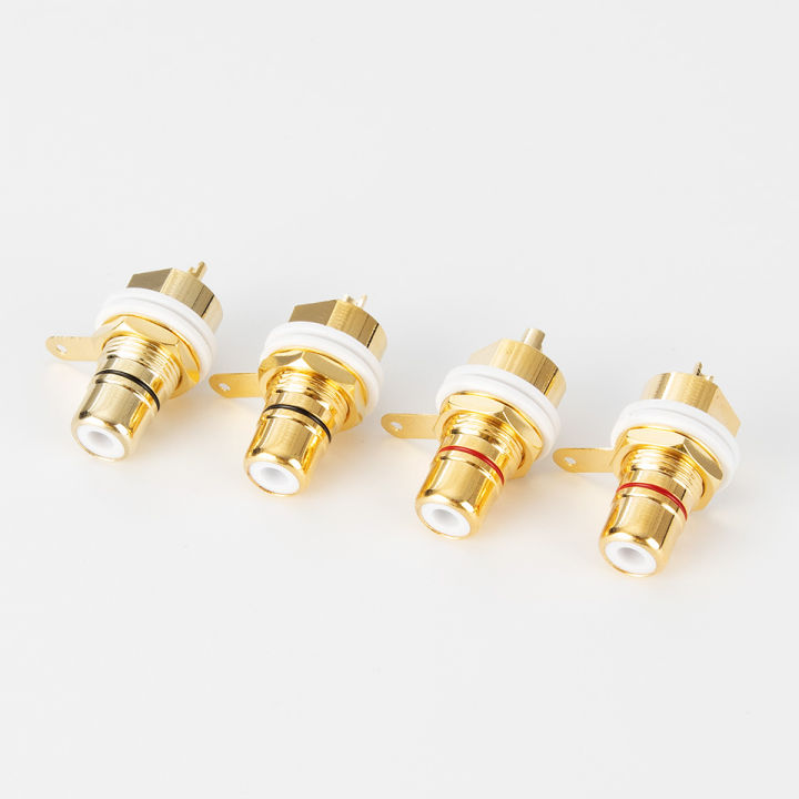 {-}Pure copper HiFi Plug Connector RCA Audio Connector Female Socket ...