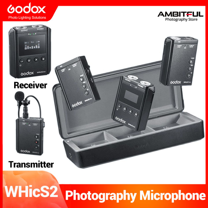 Godox WMicS2 UHF Compact Wireless Microphone System Professional Lavalier Mic for Vlog Video ...