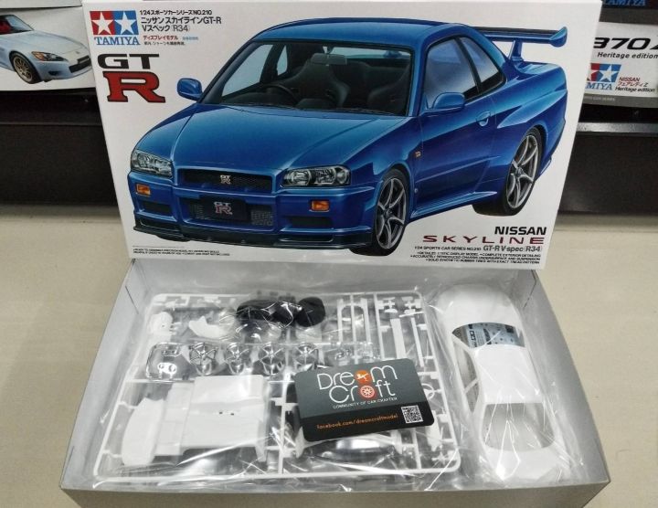 TAMIYA 1/24 Nissan Skyline GT-R V-spec R34 (โมเดลรถยนต์ Model ...