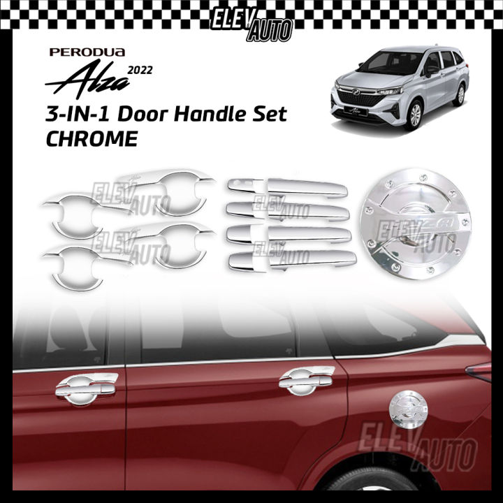 Perodua Alza 2022 2023 Chrome 3 in 1 Set Door Handle Bowl Fuel Cap ...