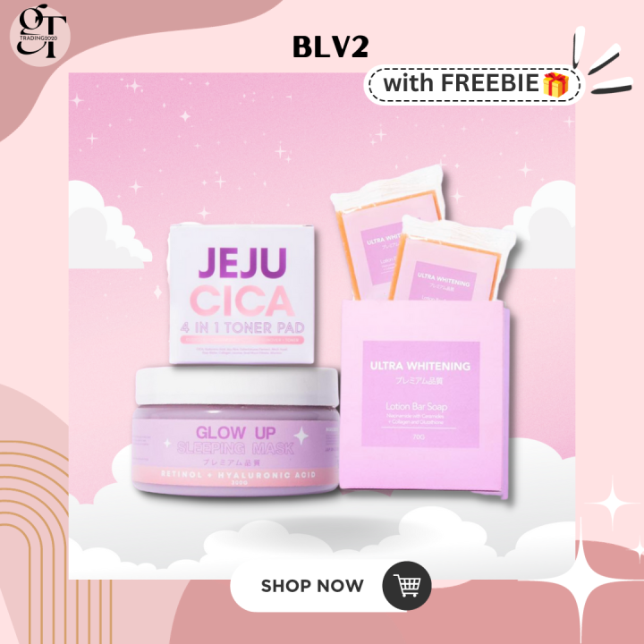 BLV2 Glow Up Sleeping Mask with Retinol / Jeju CICA 4in1 Toner Pads ...