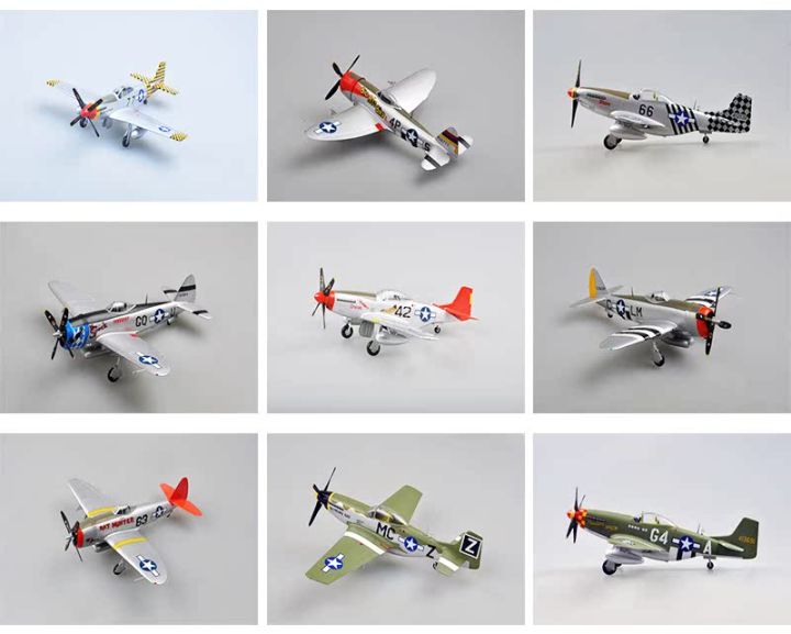 Trumpeter 1/48 P-51D Mustang P-51K P-47D Thunderbolt P-40M Tomahawk ...