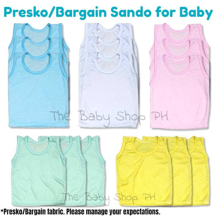 3pcs Sando Sabrina AFFORDABLE Newborn Infant WHITE and Colored PINK ...