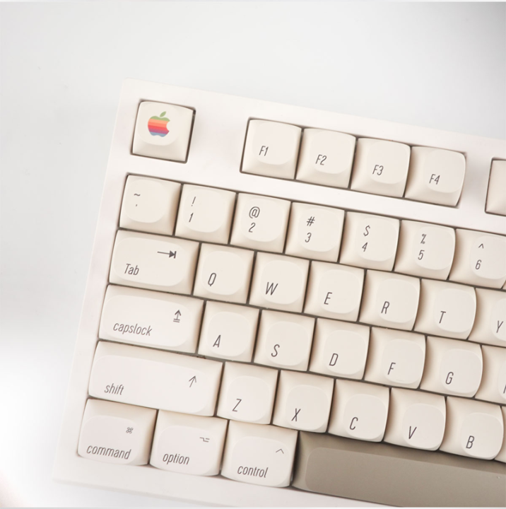 128 Phím/Bộ Trắng Retro kiểu Apple Keycaps Mac Ma Hồ Sơ PBT Nhuộm ...