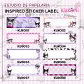 Estudio | Kuromi Inspired Subject and Name label Sticker for notebooks ...