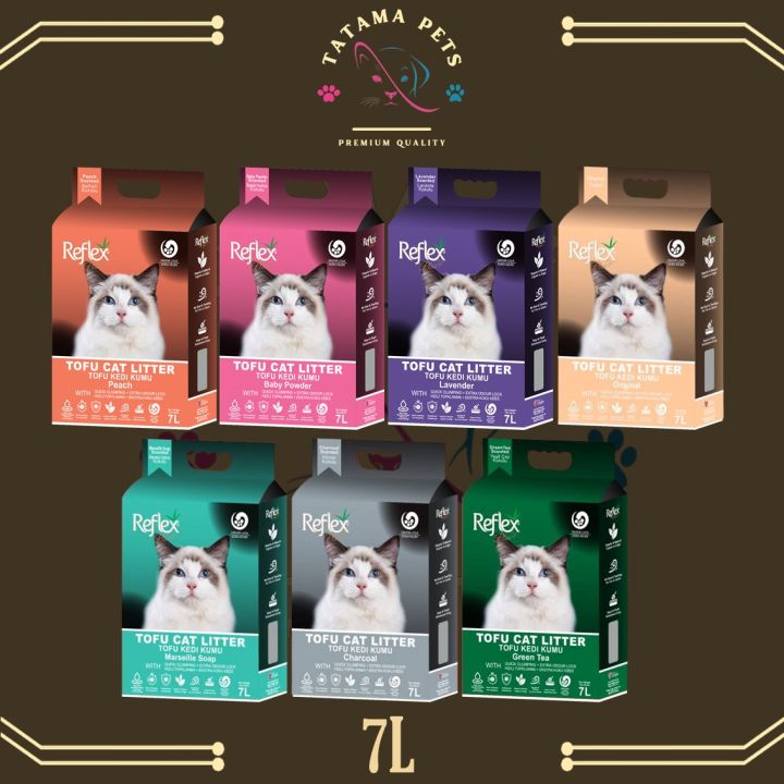 Reflex Plus Tofu Clumping Flushable Cat Litter 7L (Lavender , Charcoal ...