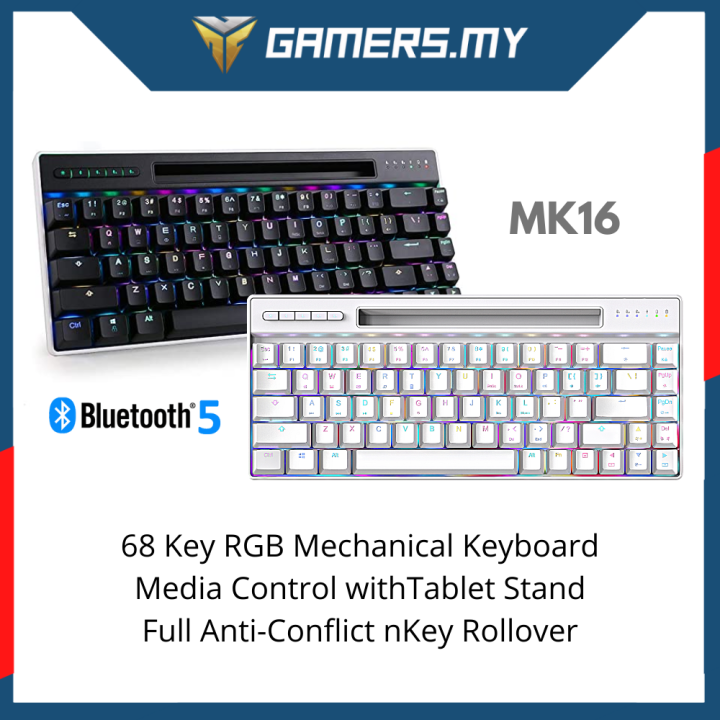 Magic-Refiner MK16 68 Key RGB Bluetooth Wireless Mechanical Keyboard ...