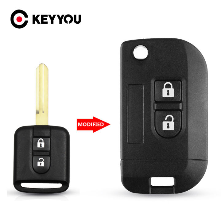 【Customizable】 KEYYOU Modified Flip Remote Key Case For Nissan Qashqai ...