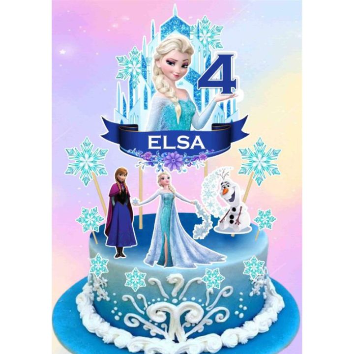 Frozen Elsa Theme Customized Cake Topper (FROZ1) | Lazada PH