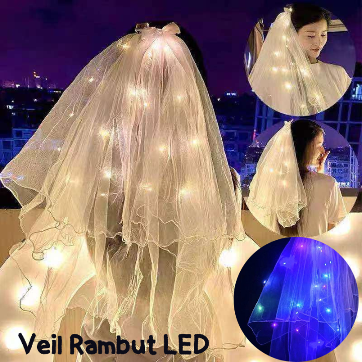 Veil LED anak - dewasa Bridal Crown LED Slayer kerudung lampu wedding ...