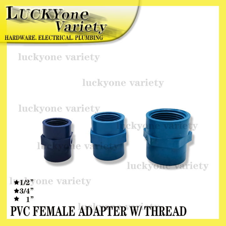 PVC FEMALE ADAPTER WITH THREAD PIPE FITTINGS (BLUE) 1/2" , 3/4" , 1 ...