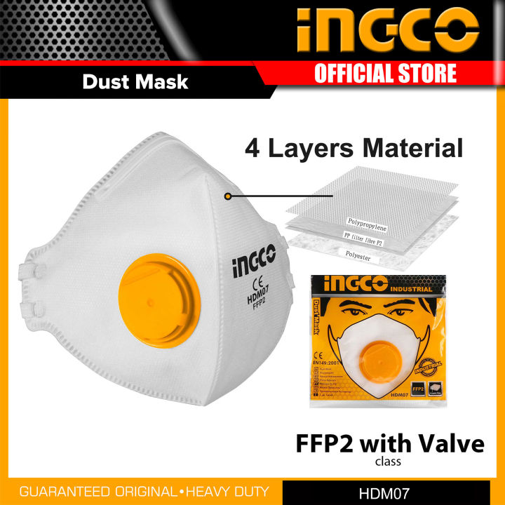 INGCO Dust Mask Safety Dustproof HDM07 (N95) FFP2 Rating IHT | Lazada PH