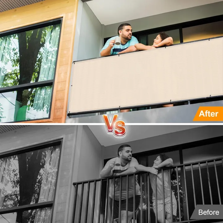 Waterproof Balcony Privacy Screen Cover Opaque Fence Covering Privacy ...