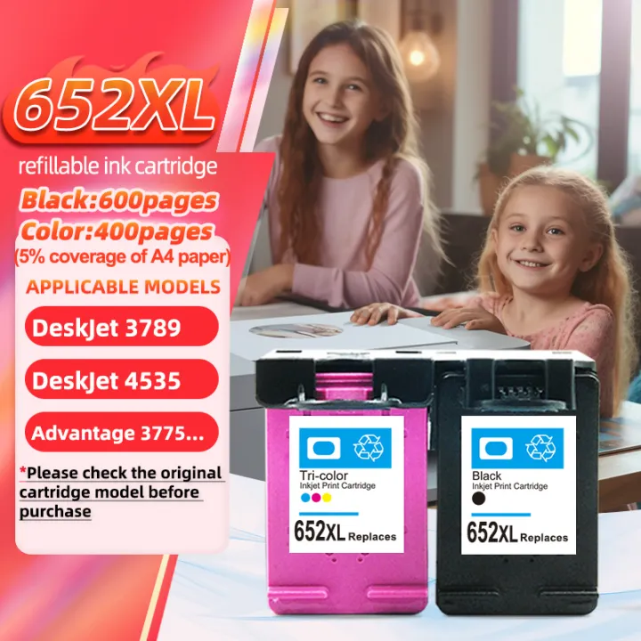For HP 652 ink cartridges work with: HP DeskJet 3789, 3790, 3835, 4535 ...
