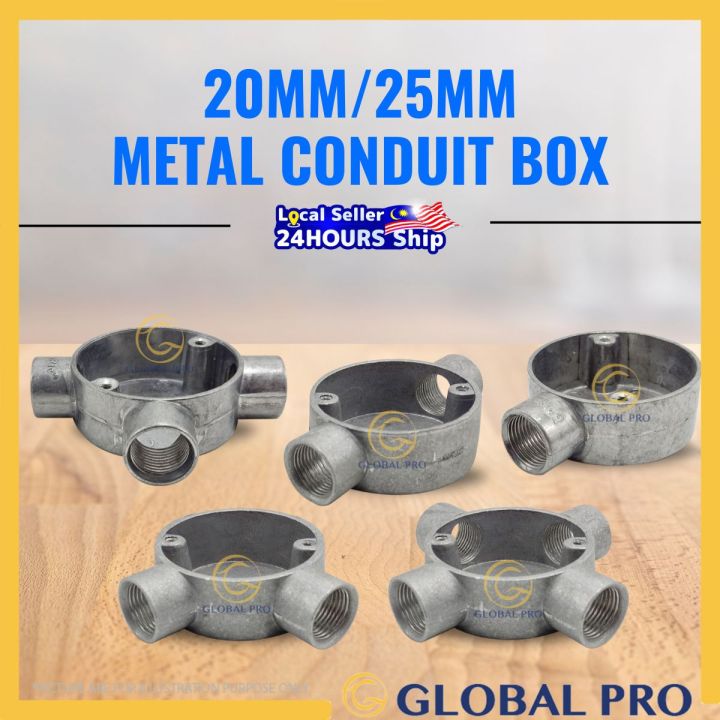 1PC 20mm 25mm Metal Conduit Circular Junction Box Fitting Joint Pipe ...