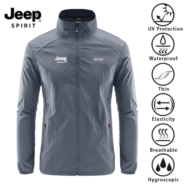 JEEP SPIRIT Summer เสื้อแจ็กเก็ตกันลมของผู้ชาย,เสื้อแจ็กเก็ตกีฬา ...