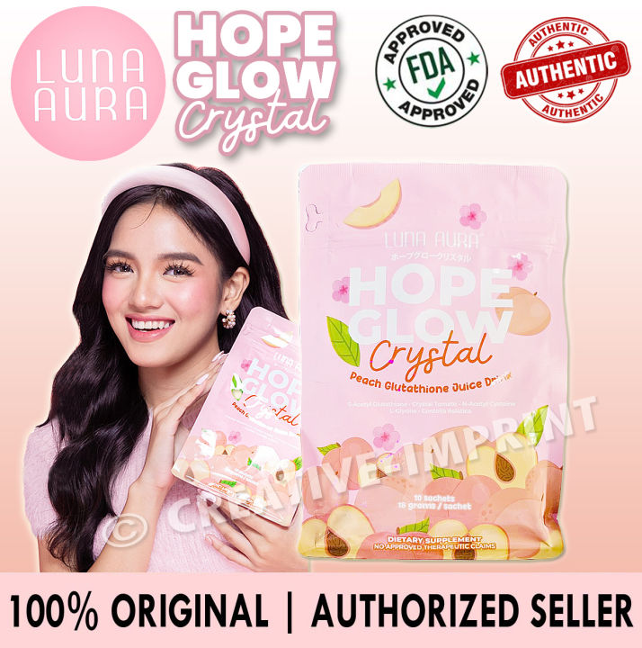 Luna Aura Hope Glow Crystal Peach Glutathione Juice Drink Beauty ...