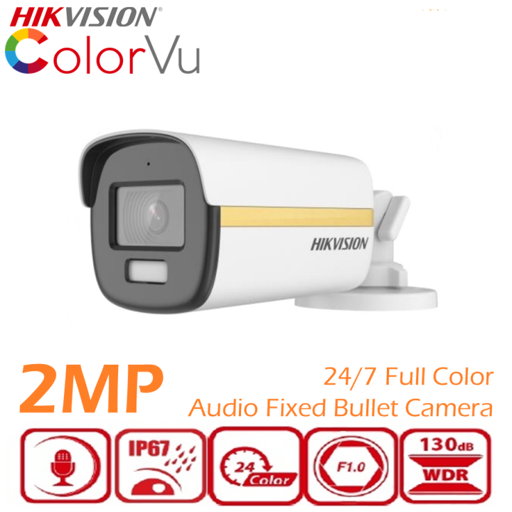 Hikvision Colorvu Series DS-2CE10DF3T-PF / DS-2CE10DF3T-PFS 3.6mm No Audio / With Audio over ...