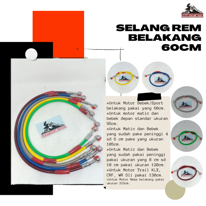 selang rem belakang carbon model morin psi crg | Lazada Indonesia