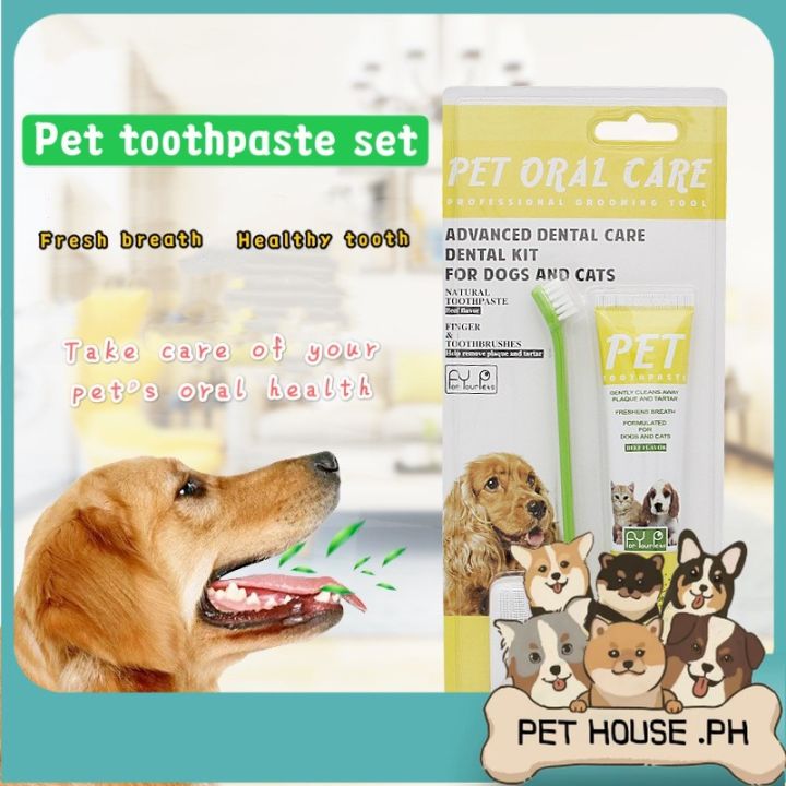 Pet Toothbrush Dog Healthy Edible Toothpaste For Oral Cleaning Care ...