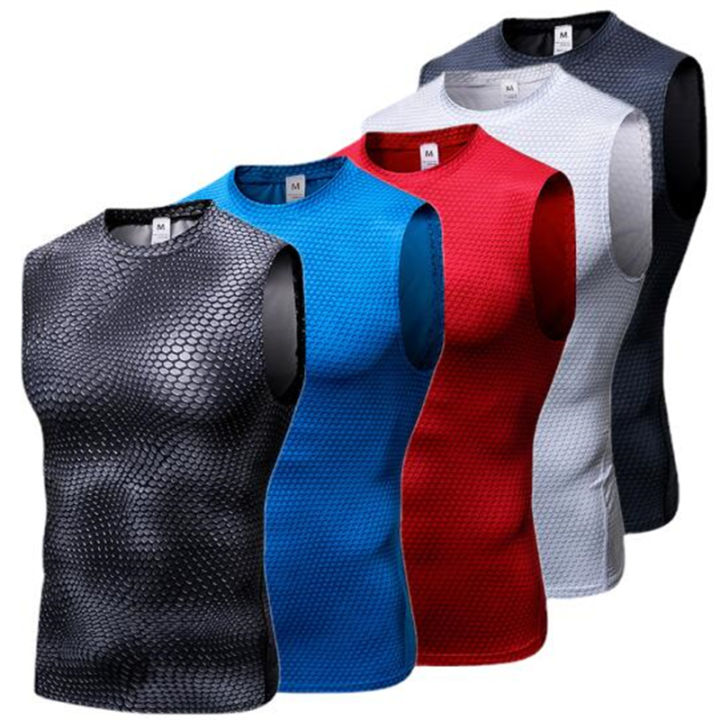 Men's Sports Compression Tanks Undershirt Clothing Sportswear Fitness ...