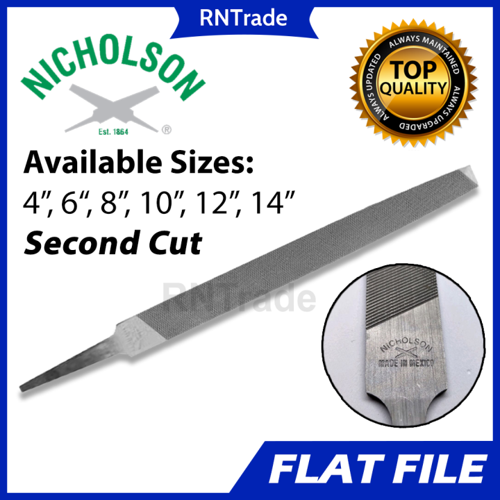 Nicholson File Flat File Second Cut 2nd Cut ( 4 6 8 10 12 14 inches ... Nicholson File Flat File Second Cut 2nd Cut ( 4 6 8 10 12 14 inches ...