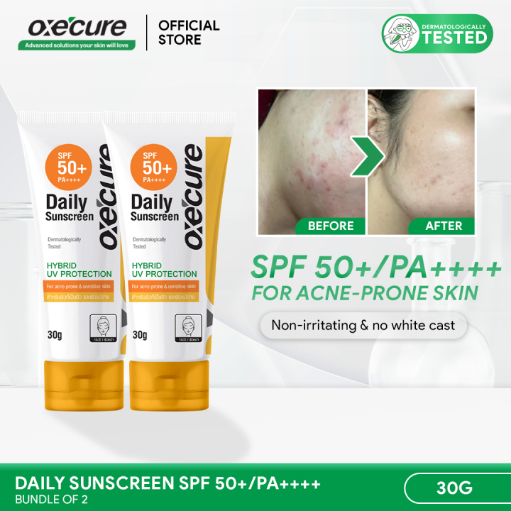 OXECURE Daily Sunscreen SPF 50+/PA++++ 30g, Bundle of 2 | Lazada PH